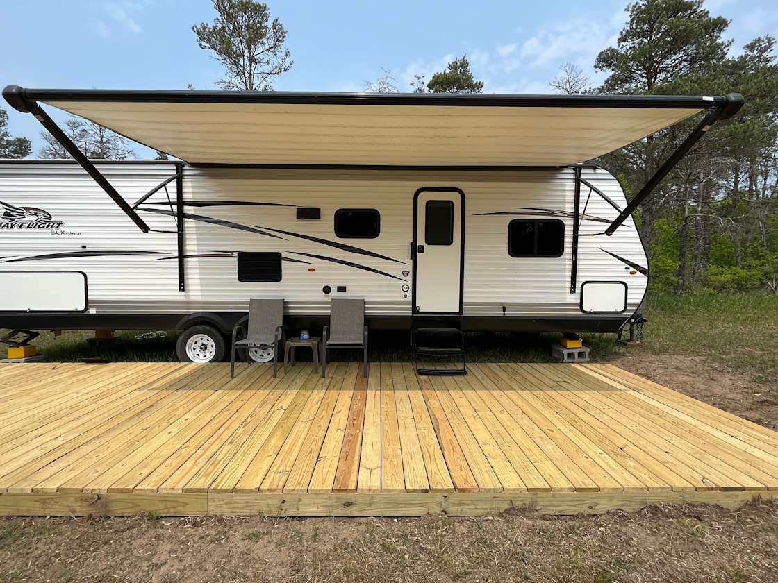 Private campsite with camper - Hipcamp in Mesick, Michigan