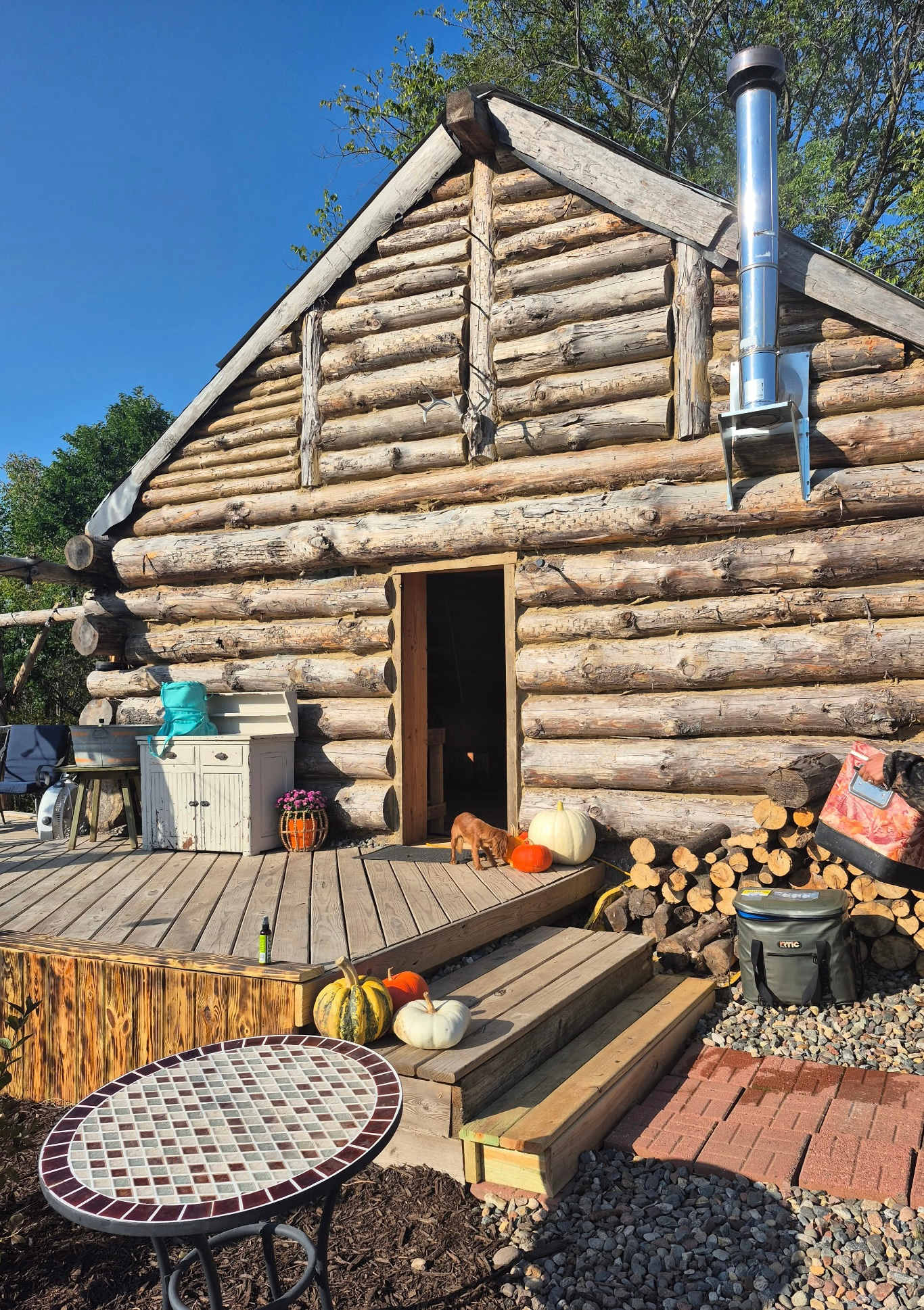 Rustic Log Cabin with Stunning View - Hipcamp in Ellsworth, Wisconsin