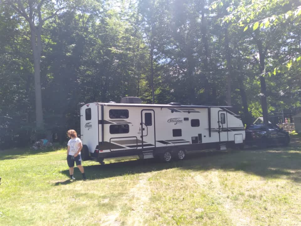Duck Lake Wooded RV Retreat - Hipcamp in Crystal, Michigan