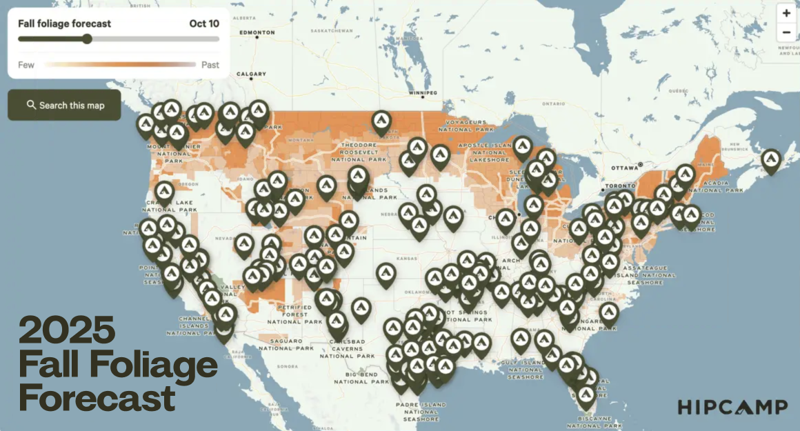The Best Fall Camping Destinations—Plus, A 2025 Fall Foliage Map | Hipcamp