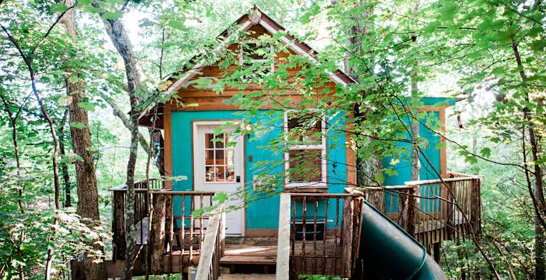 small treehouse cabin