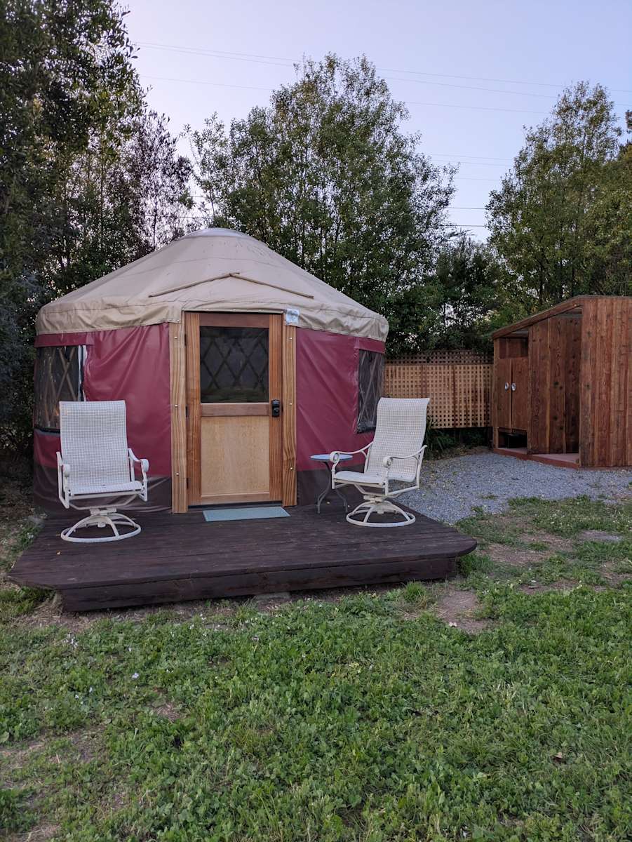 Good Things Farm Yurt, flower farm - Hipcamp in Fort Bragg, California